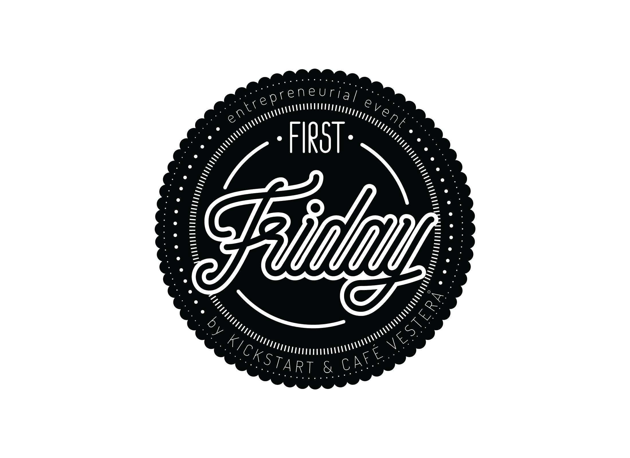 First Friday hand lettered-logo badge | Radostina Kazakova