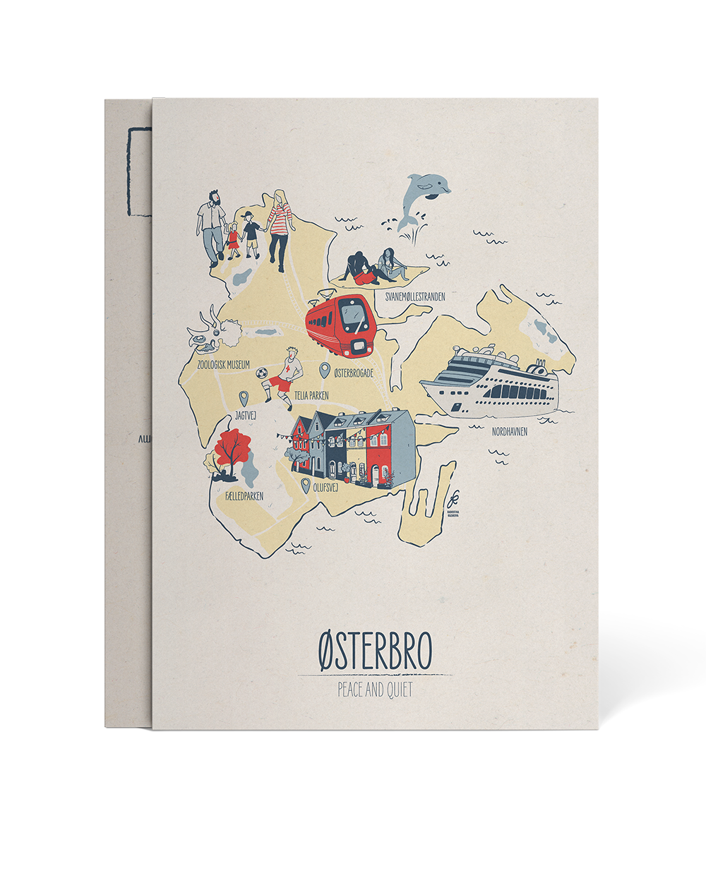 Map of Østerbro | Illustrated postcards about life in Denmark
