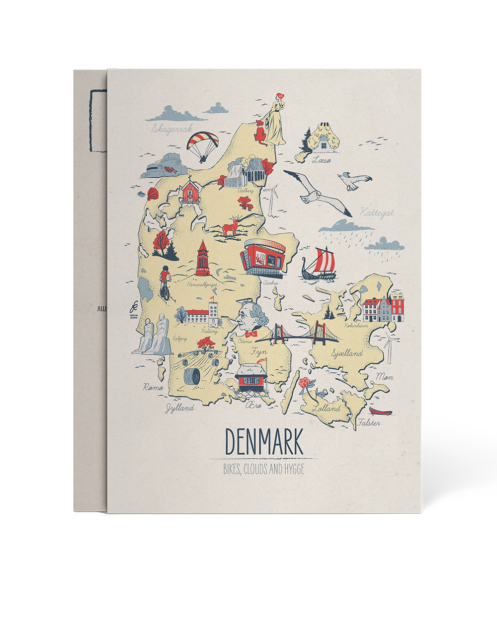 Map of Denmark | Illustrated postcards about life in Denmark
